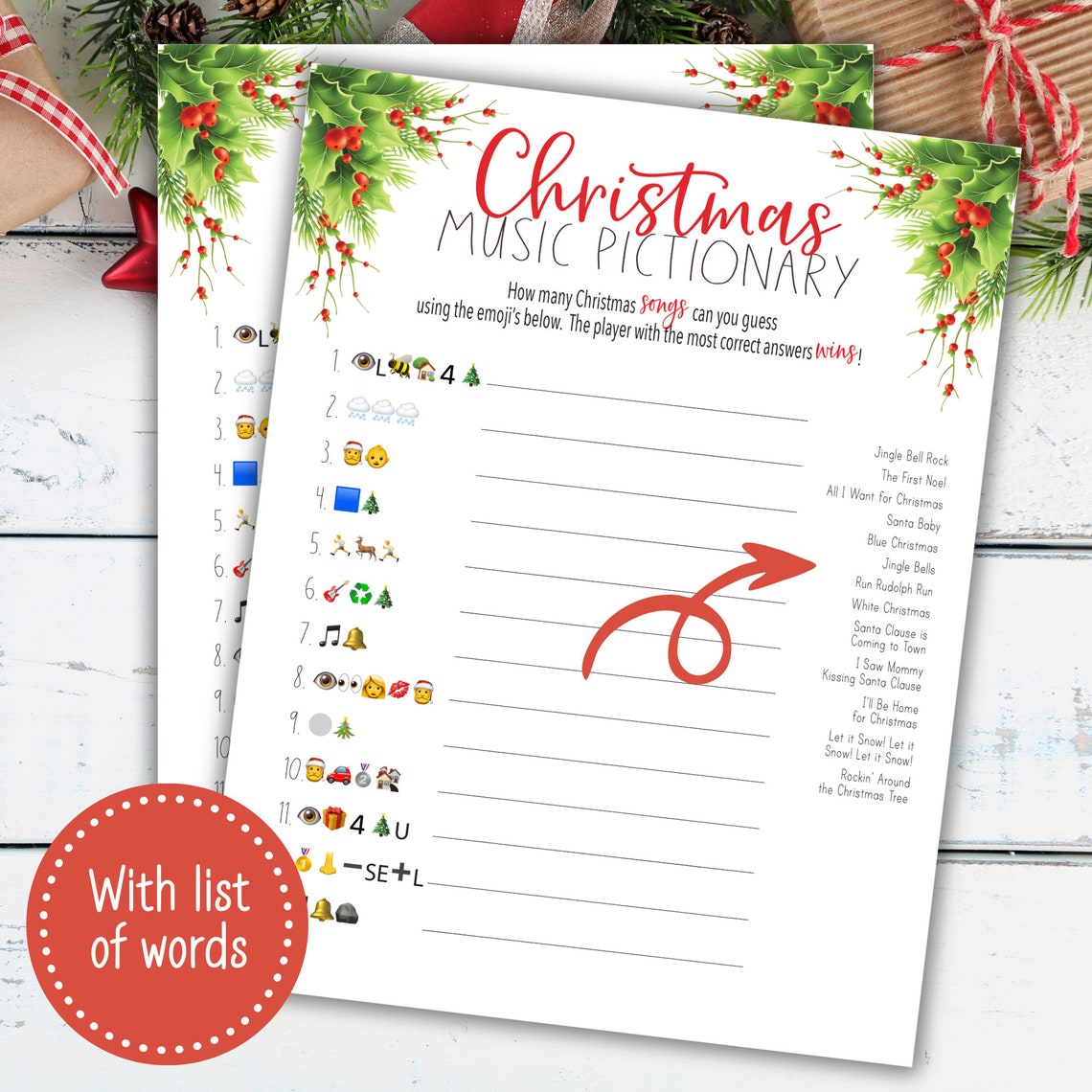 Christmas Song Emoji Game, Christmas Song Emoji Pictionary, Emoji ...