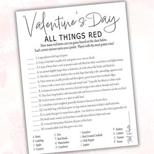 Fun Printable All Things Red Game for All Ages | Black and White ...