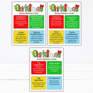 Printable Christmas Party Game | Funny Secret Spy Mission Party Game ...