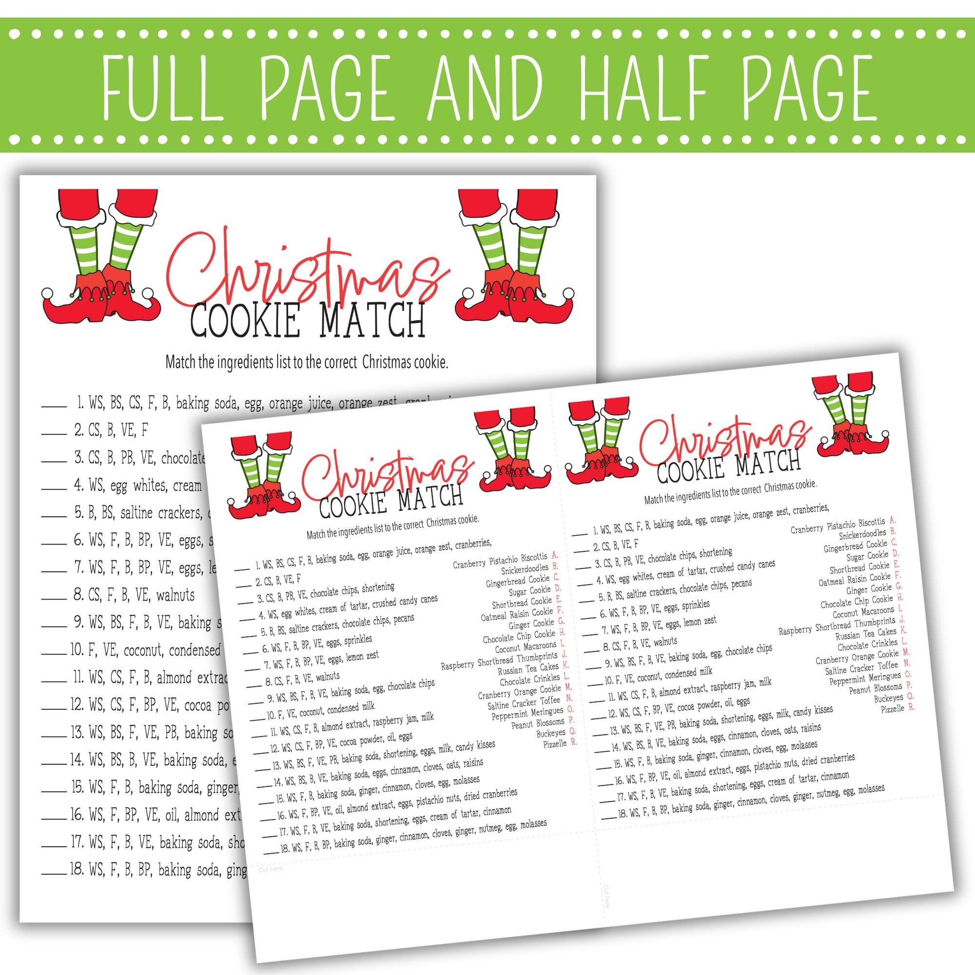 Christmas Cookie Match Game | Christmas Cookie Recipe Game | Christmas ...