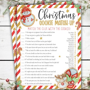 Printable Christmas Cookie Match Game | Christmas Cookie Clues | Office ...