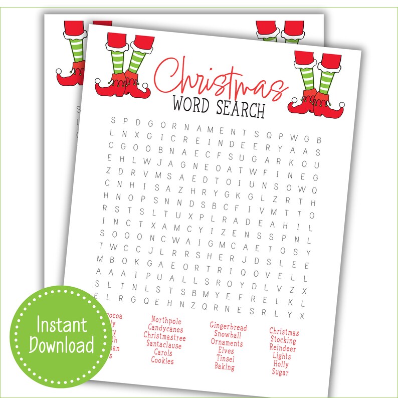 Christmas Word Search Game | Holiday Office Party Game | Christmas ...