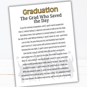 Editable Graduation Grad Libs Game Printable Graduation Party Activity ...