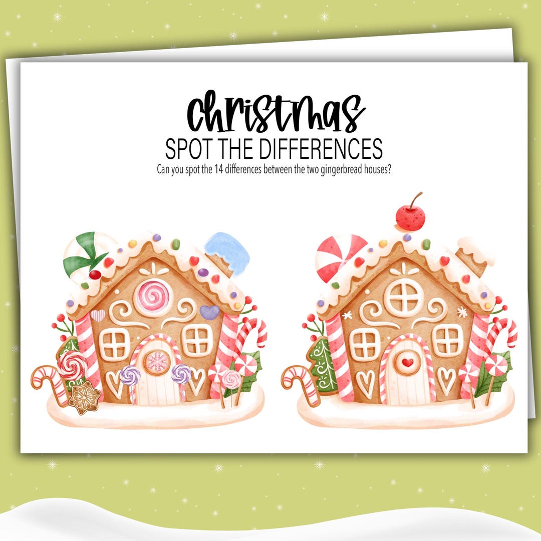 Christmas Spot the Differences | Christmas Printable Game | Holiday ...