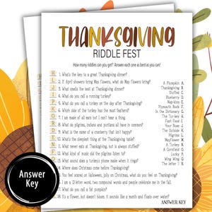 Thanksgiving Riddles Printable Game | Thanksgiving Gathering Game Night ...