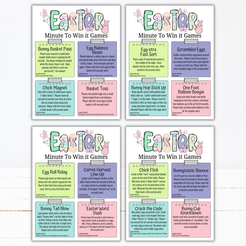 Printable Easter Minute to Win It Games Printable | Fun Easter ...