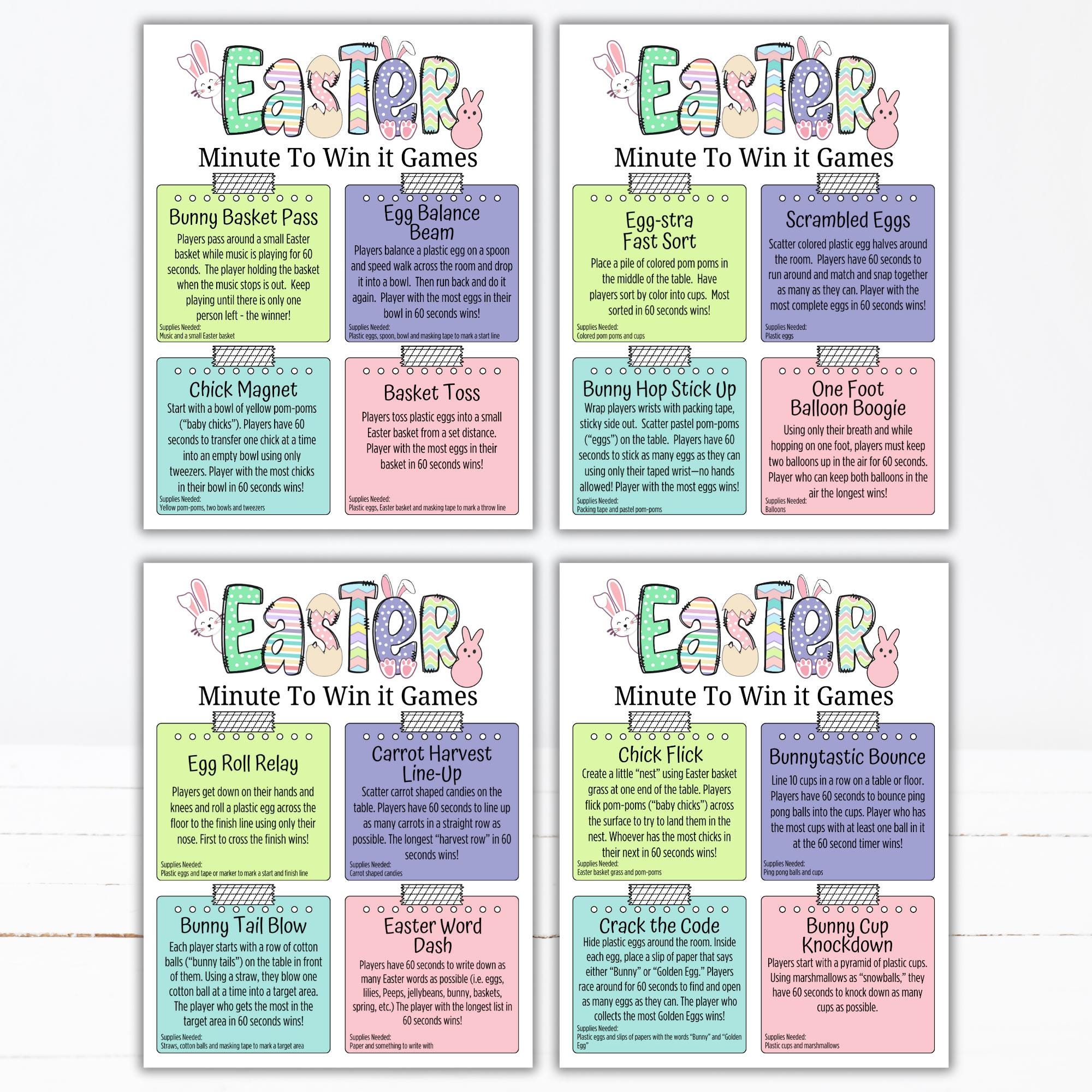 Printable Easter Minute to Win It Games Printable | Fun Easter ...