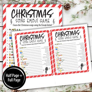 Christmas Songs Emoji Game With Border | Christmas Gathering Game Night ...