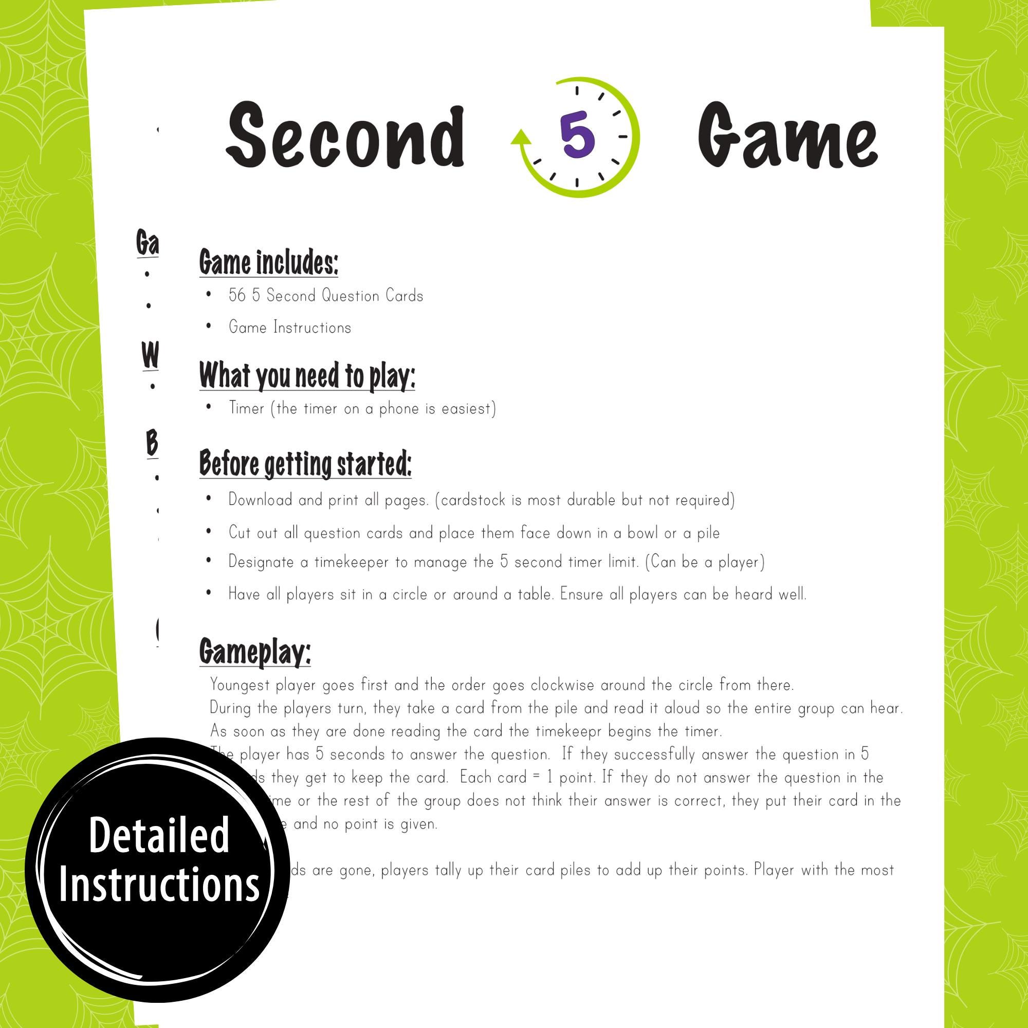 Halloween 5 Second Game | Office Party Halloween Game | Family ...
