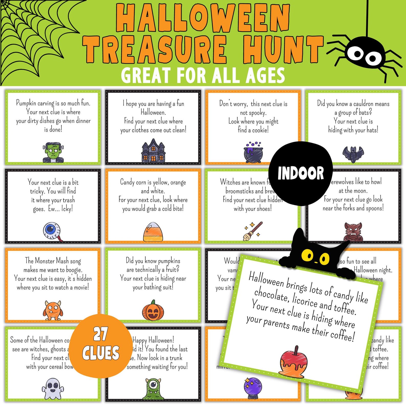Indoor Halloween Treasure Hunt for Kids | Halloween Scavenger Hunt With ...