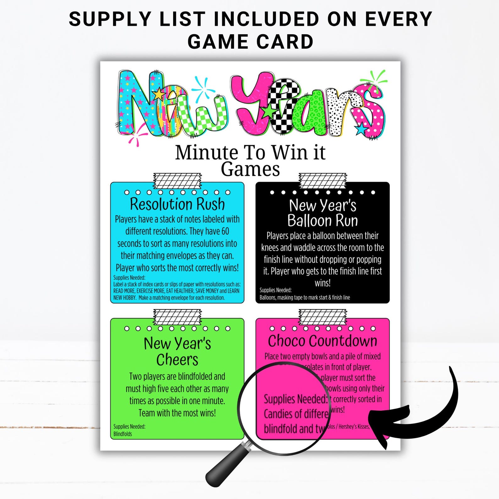 New Years Minute to Win It Games | Printable New Years Party Games for ...