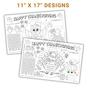 Printable Editable Thanksgiving Activity Placemat for Kids ...
