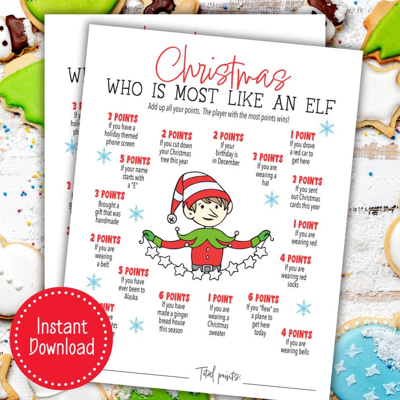 Christmas Who is Most Like an Elf Game | Holiday Office Party Games ...