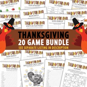 Thanksgiving Printable Trivia Game | Thanksgiving Game Night ...