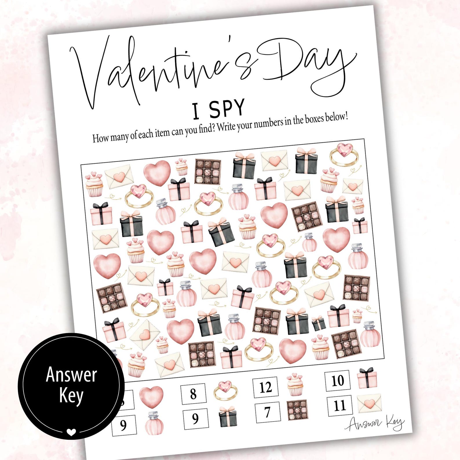 Fun Printable Valentine I SPY Search | Find the Valentine Pictures ...