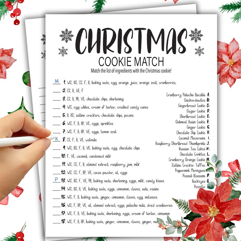 Christmas Cookie Match Game | Christmas Cookie Recipe Game | Christmas ...