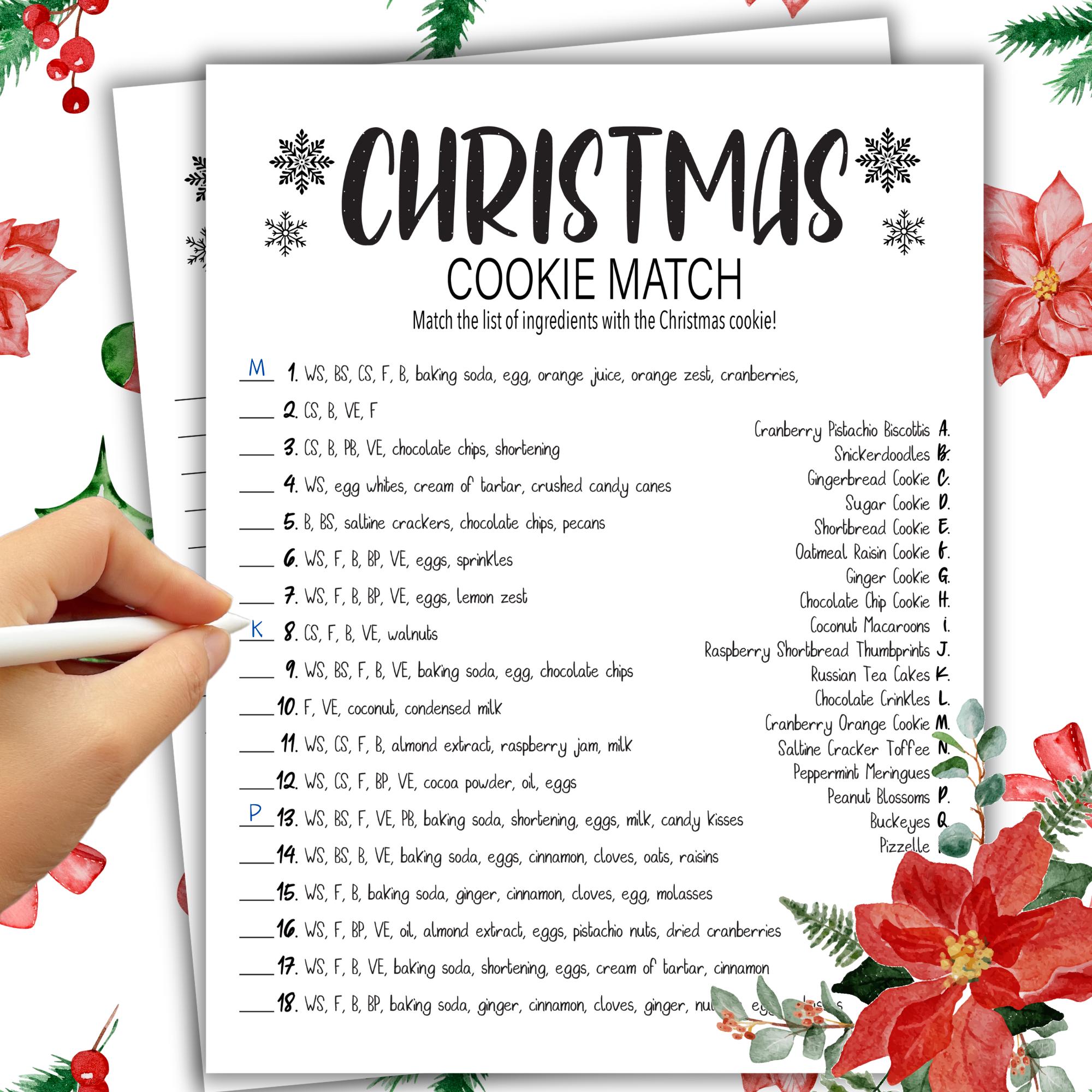 Christmas Cookie Match Game | Christmas Cookie Recipe Game | Christmas ...