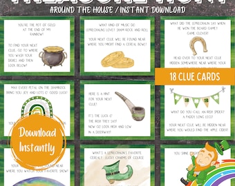 St Patricks Day Scavenger Hunt, St Patricks Day Treasure Hunt Printable ...