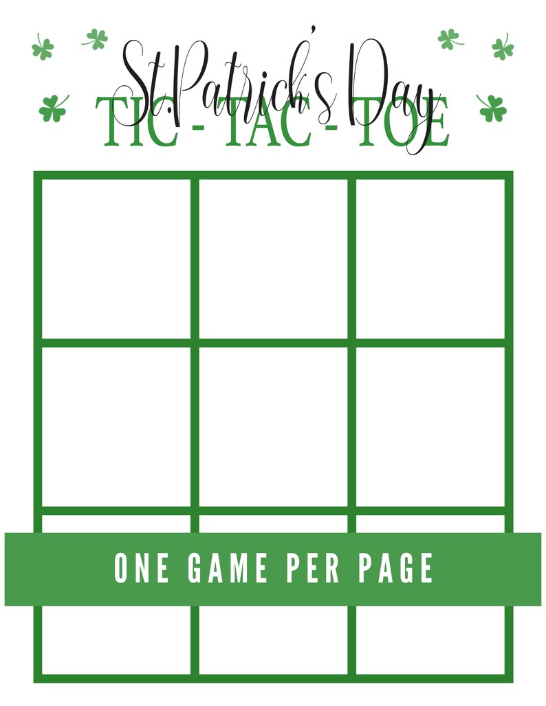 St Patricks Day Tic-tac-toe | St Patricks Day Games | St Patricks Day ...