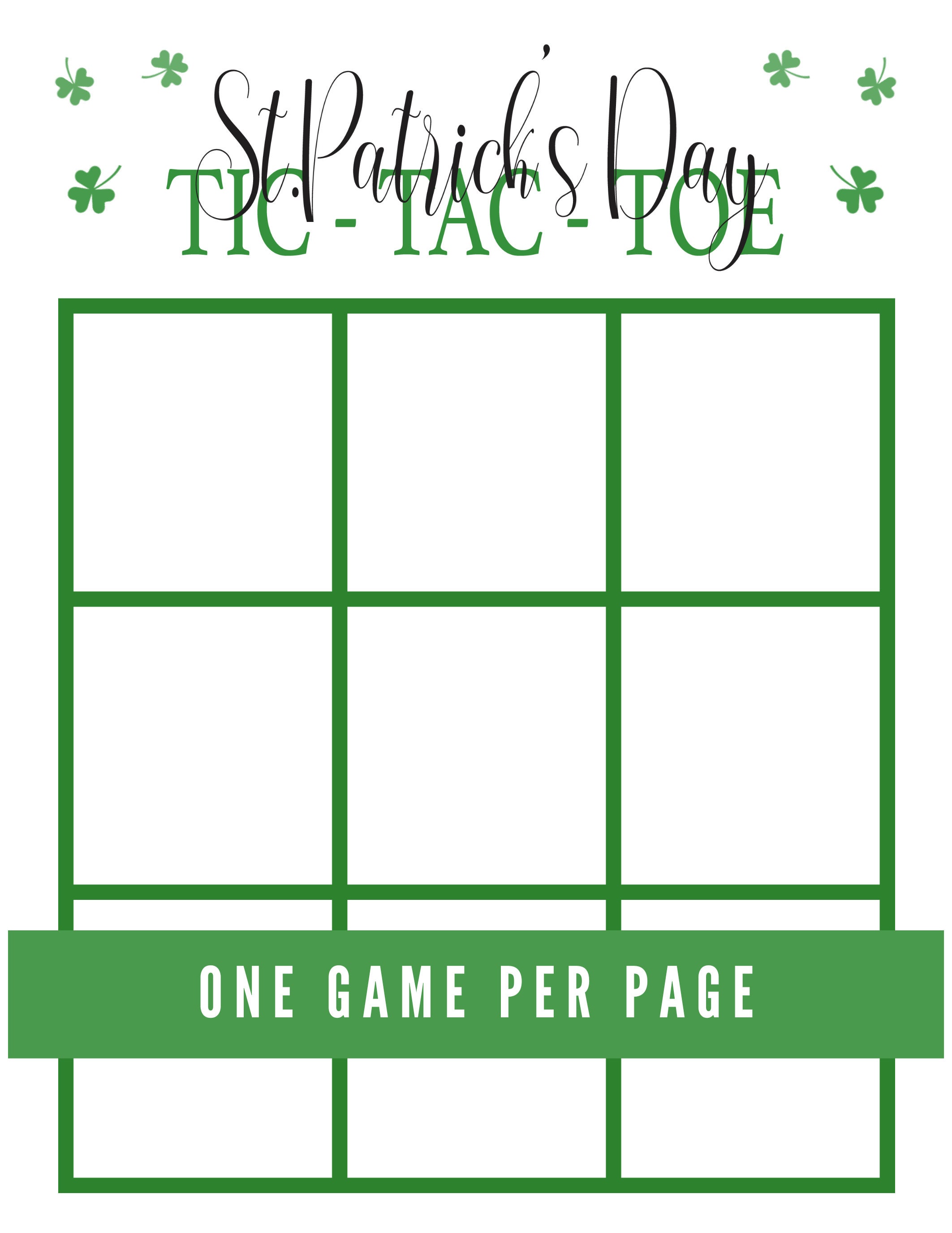 St Patricks Day Tic-tac-toe St Patricks Day Games St - Etsy