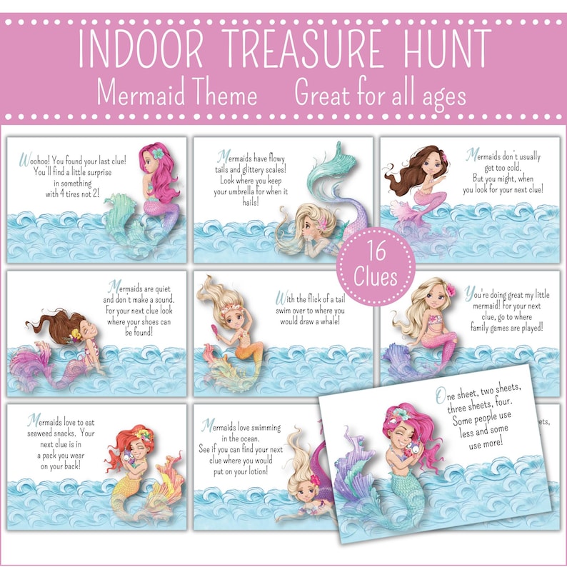 Summer Treasure Hunt for Kids | Underwater Mermaid Scavenger Hunt With ...