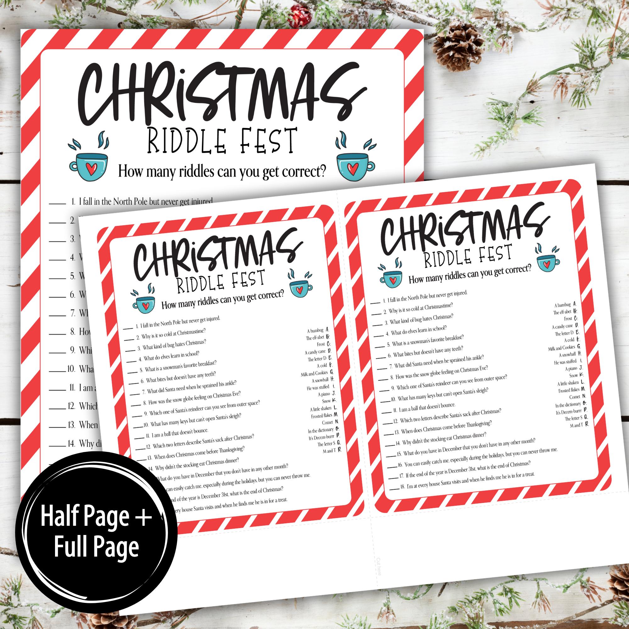 Christmas Riddles Game | Riddle Fest Christmas Party Game | Family ...