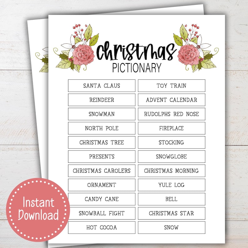 Christmas Pictionary Game | Holiday Office Party Games | Christmas ...