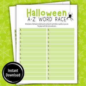 Halloween A to Z Word Race Game | Halloween Classroom Party Game ...