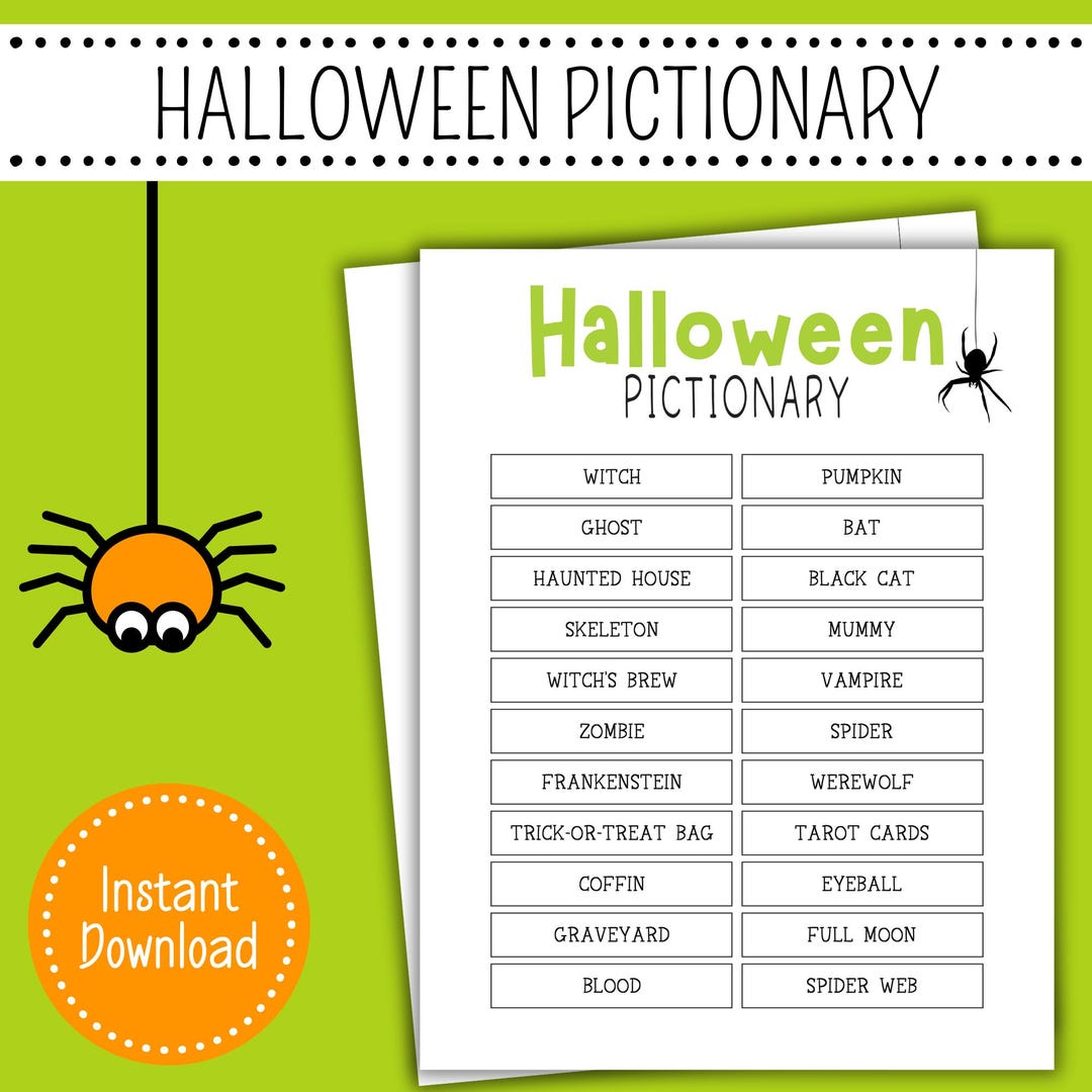 Spooky Halloween Pictionary Game Halloween Office Party Game Halloween ...