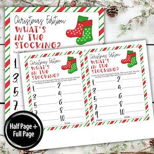 Christmas Whats in the Stocking Game | Christmas Party Instant Download ...
