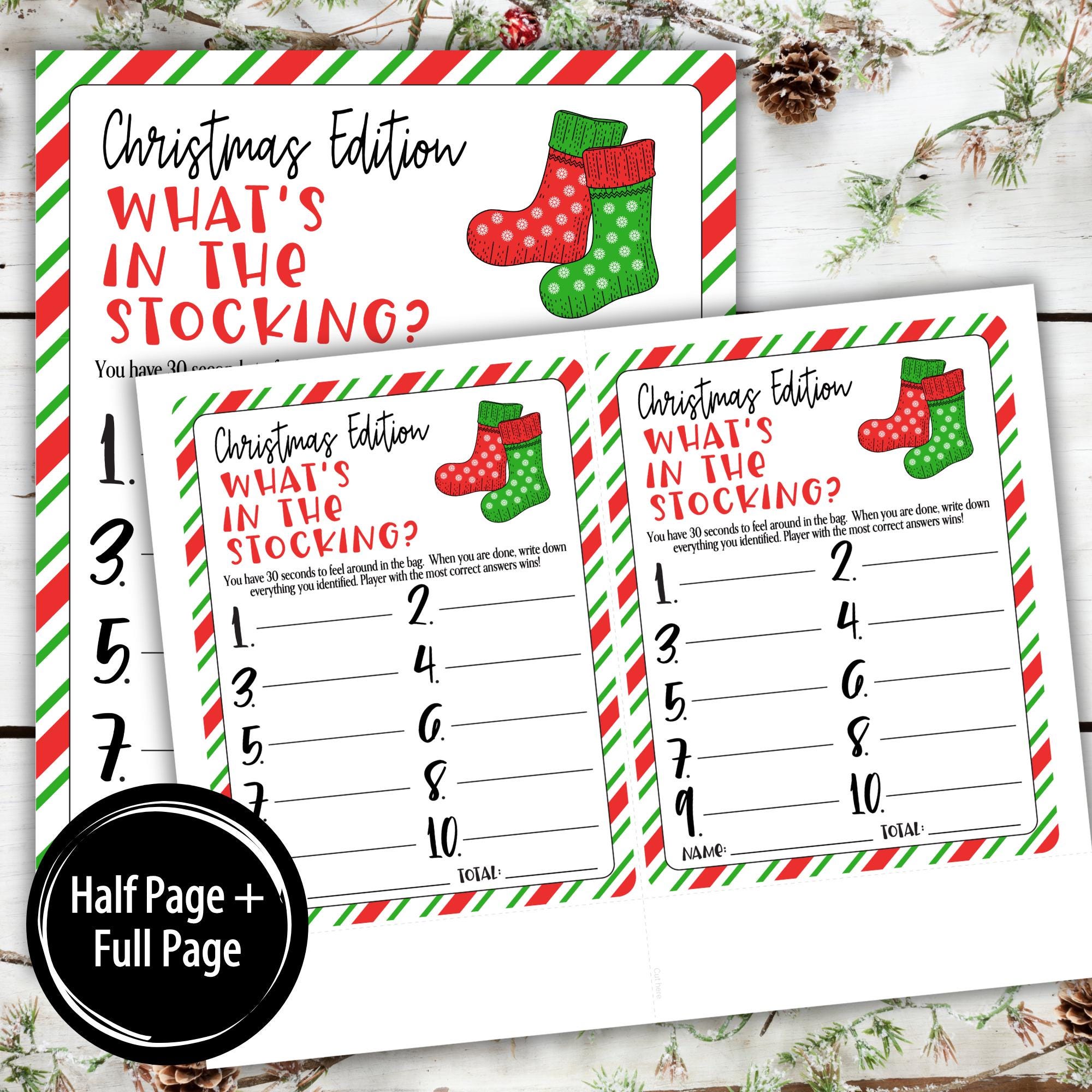 Christmas Whats in the Stocking Game | Christmas Party Instant Download ...
