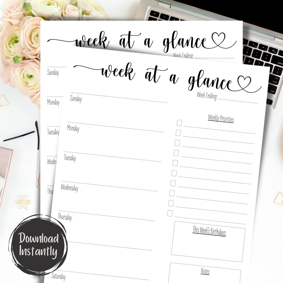 Weekly Planner | Printable Planner | Weekly Tracker | Weekly Schedule ...