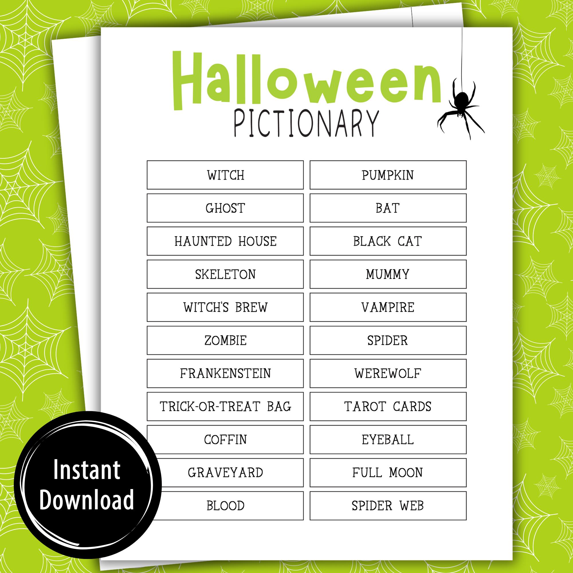 Spooky Halloween Pictionary Game | Halloween Office Party Game ...