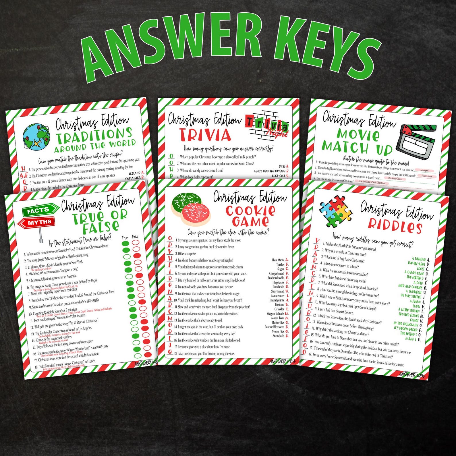 Christmas Edition Instant Download Game Bundle | Holiday Classroom ...