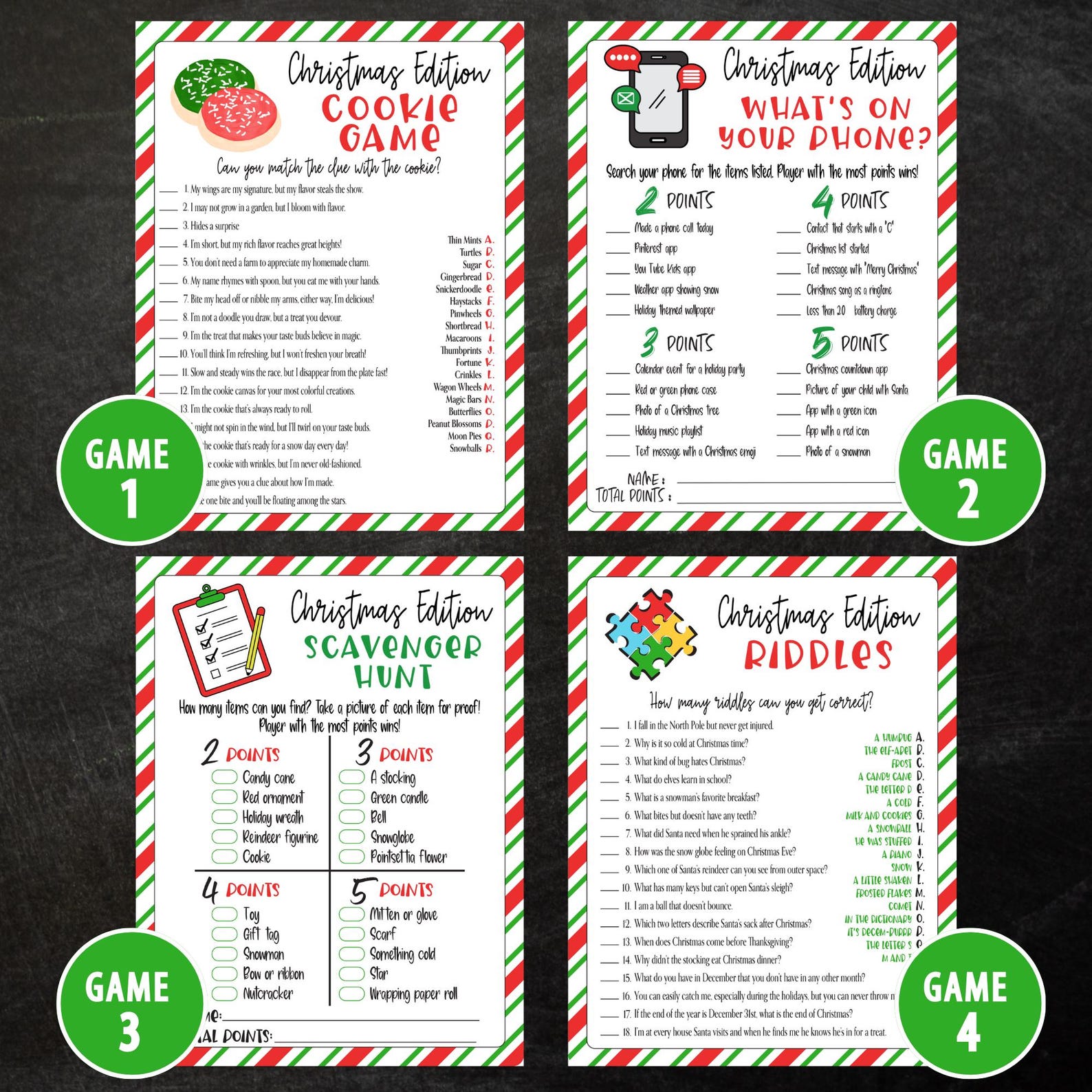 Christmas Edition Instant Download Game Bundle | Holiday Classroom ...