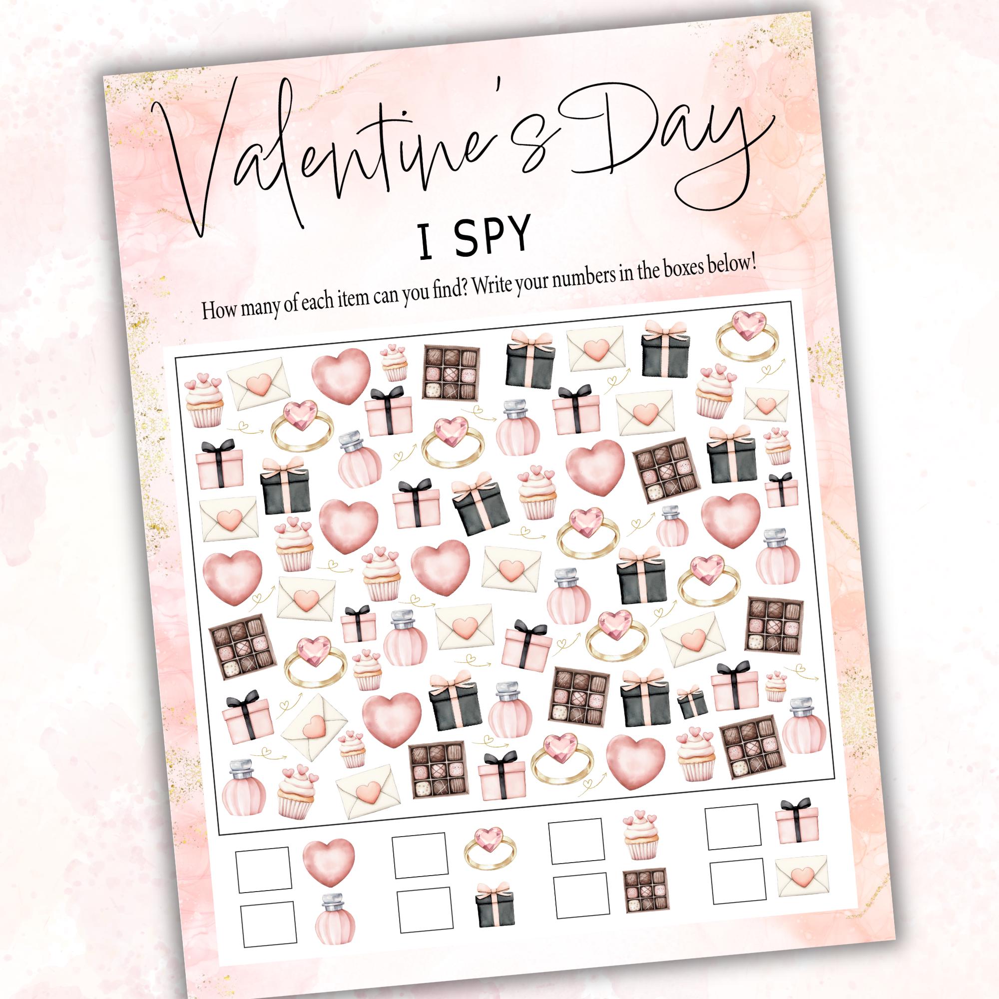 Fun Printable Valentine I SPY Search | Find the Valentine Pictures ...
