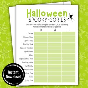 Halloween Category Game | Digital Halloween Classroom Party Game ...