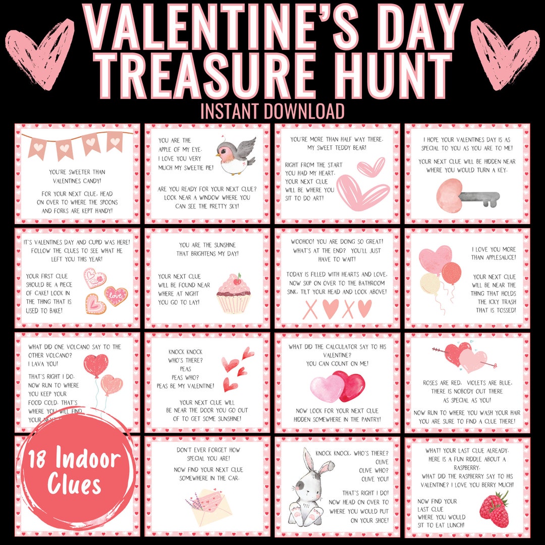Valentines Day Scavenger Hunt | Valentines Scavenger Hunt | Valentines ...