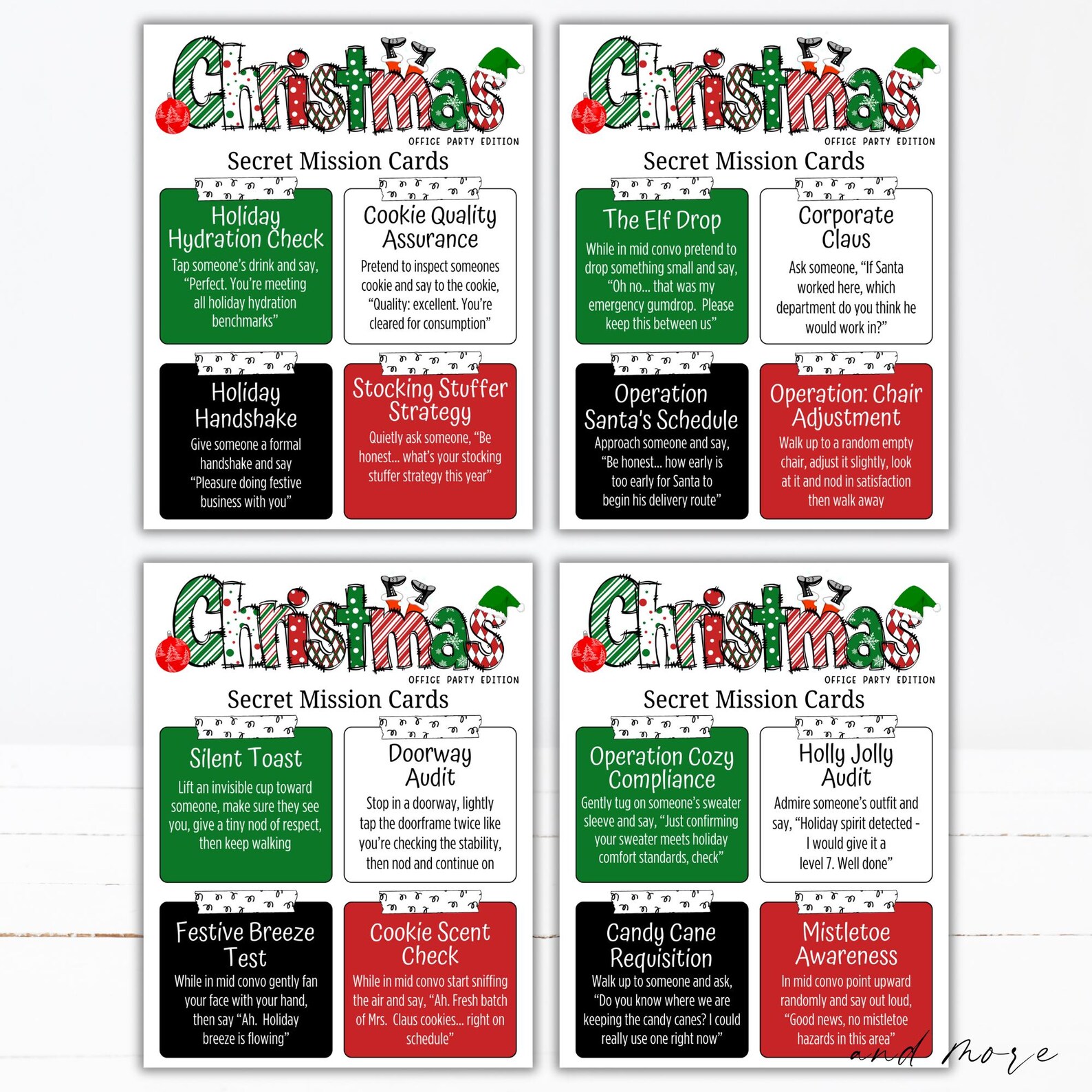 Printable Christmas Office Party Game | Funny Secret Spy Mission ...