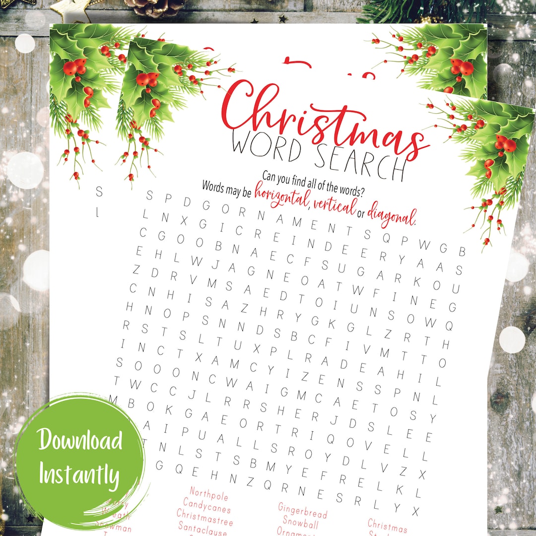 Christmas Printable Games Christmas Word Find Christmas Word Search ...
