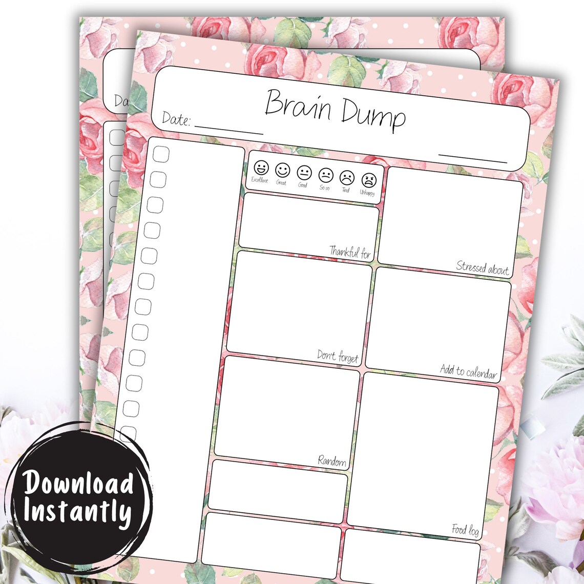 Brain Dump | Editable Brain Dump Template | Declutter the Mind ...