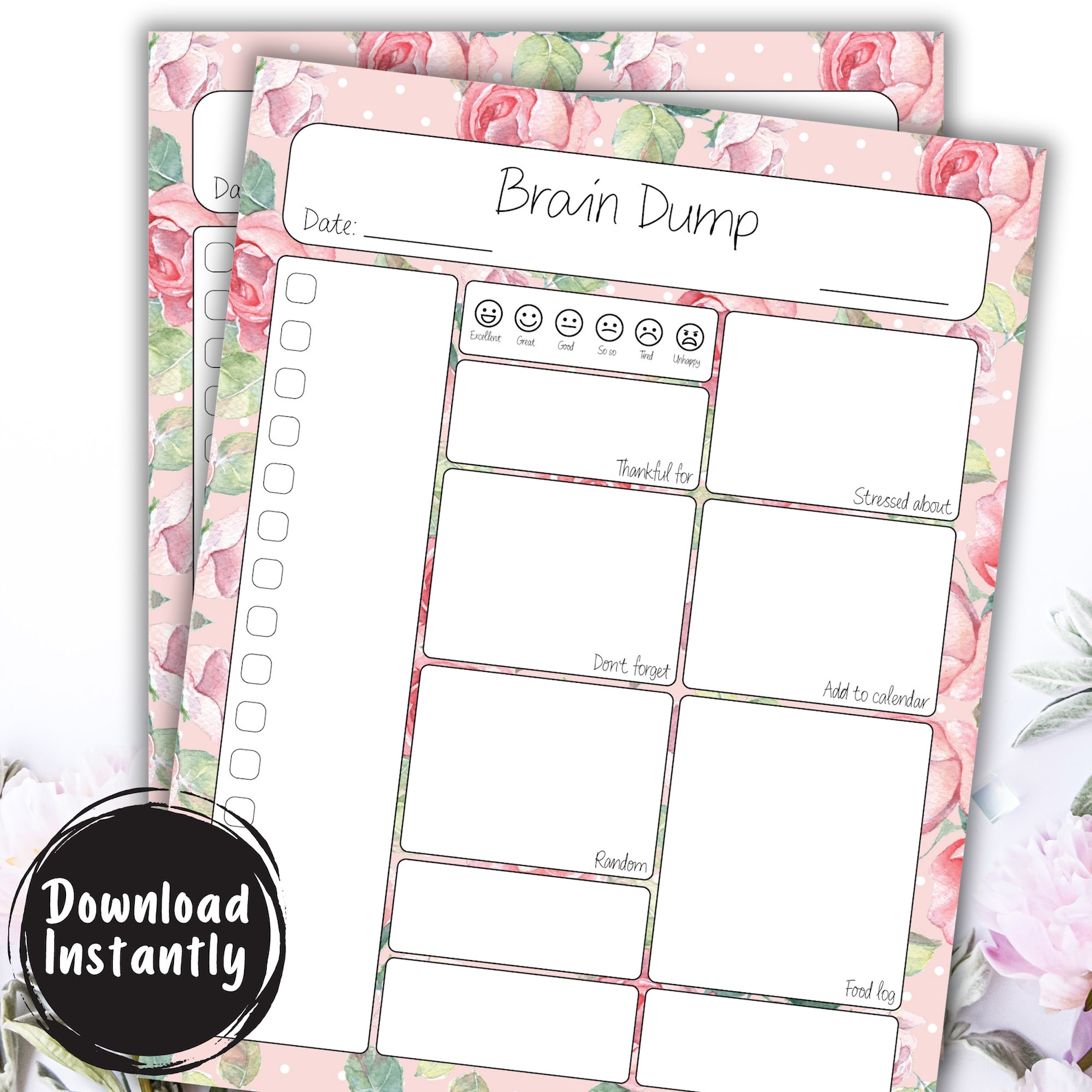 Brain Dump | Editable Brain Dump Template | Declutter the Mind ...