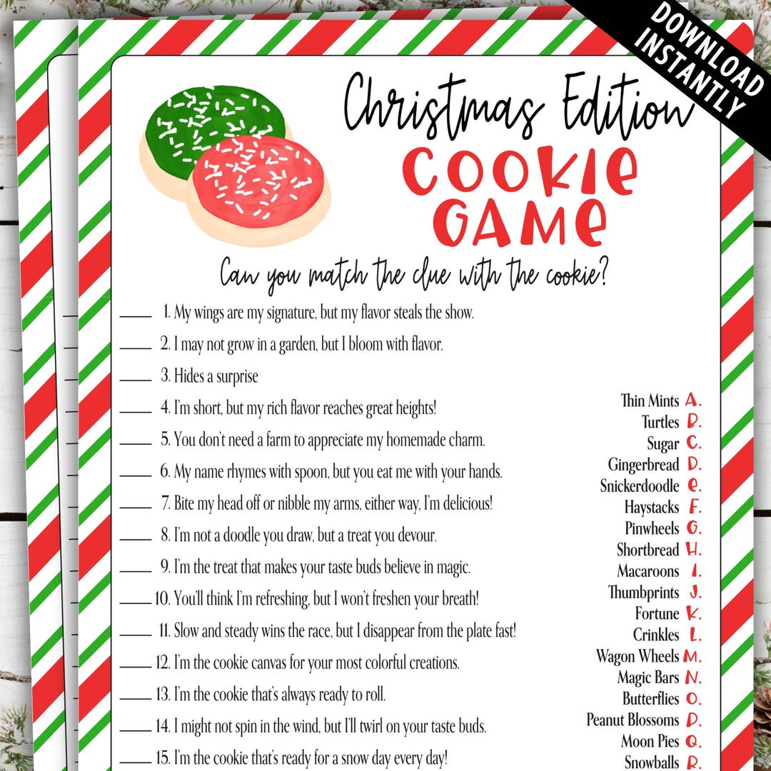 Christmas Edition Cookie Match Game | Christmas Cookie Clues | Office ...