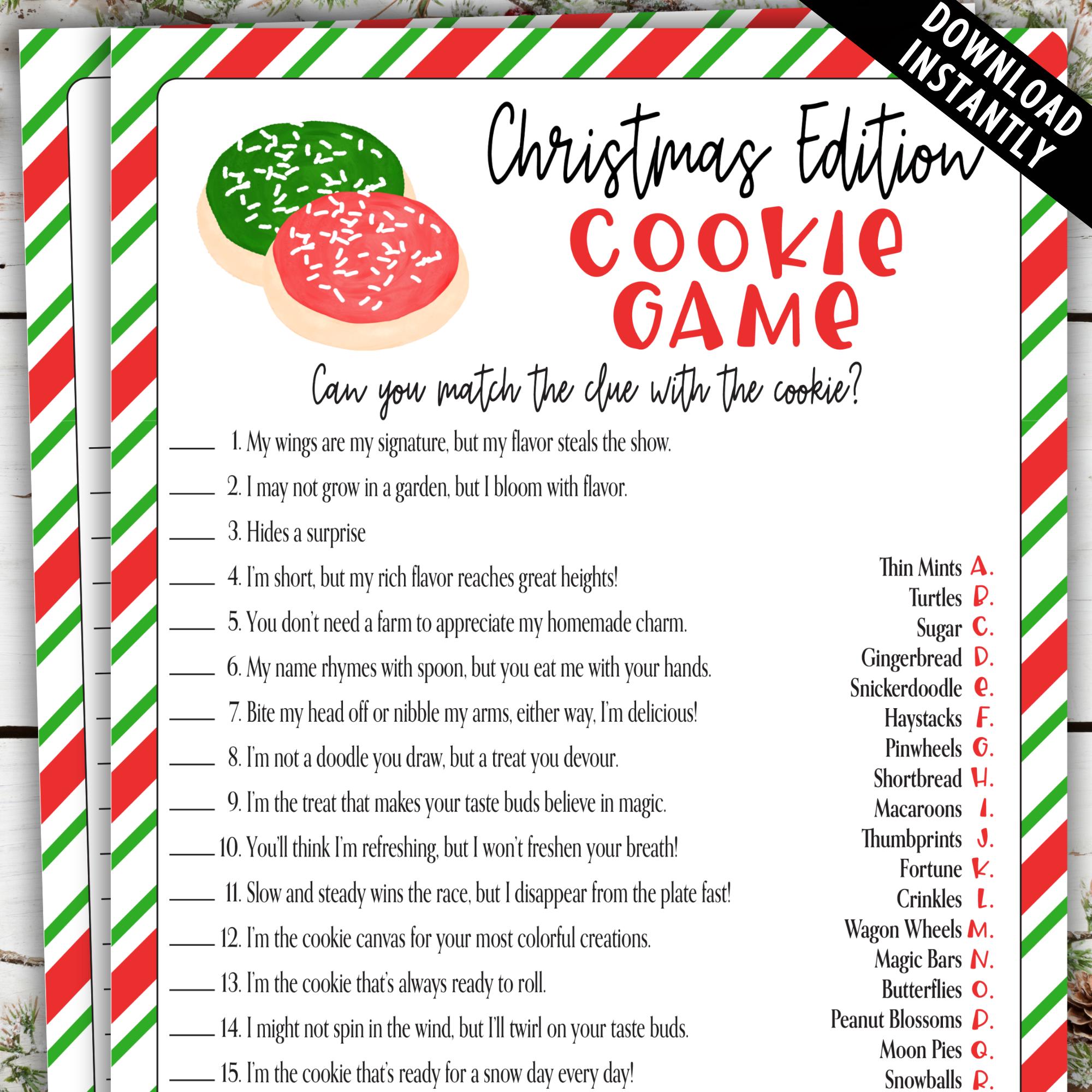 Christmas Edition Cookie Match Game | Christmas Cookie Clues | Office ...