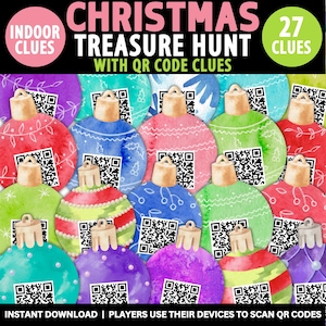 Indoor Christmas Scavenger Hunt With QR Codes | Christmas Printable ...
