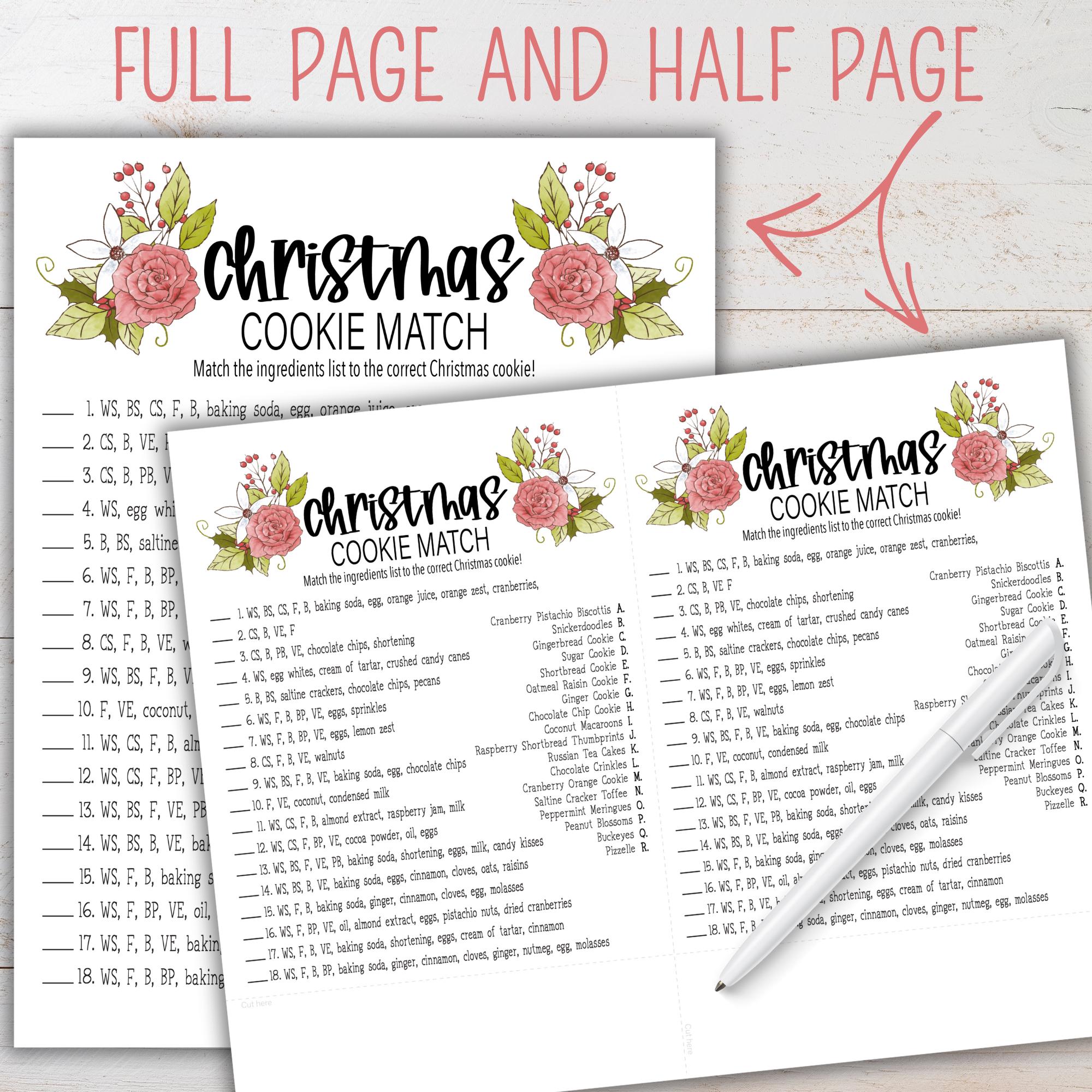 Christmas Cookie Match Game | Christmas Cookie Recipe Game | Christmas ...