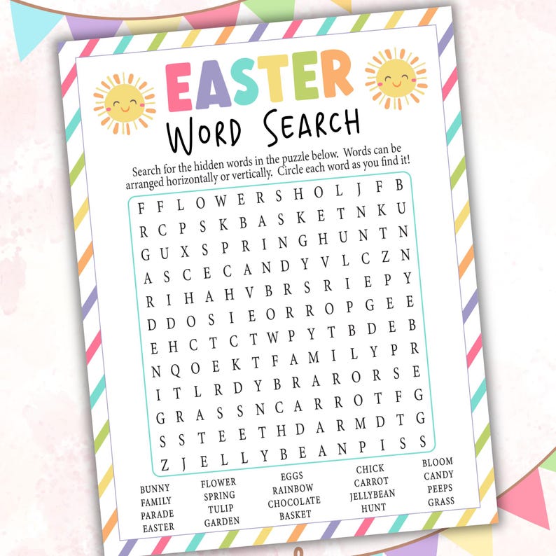 Fun Printable Easter Word Search Game | Easter Word Find Game for Kids ...