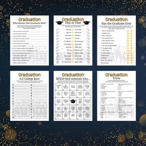Editable Graduation Game Bundle Printable High School Grad Party ...