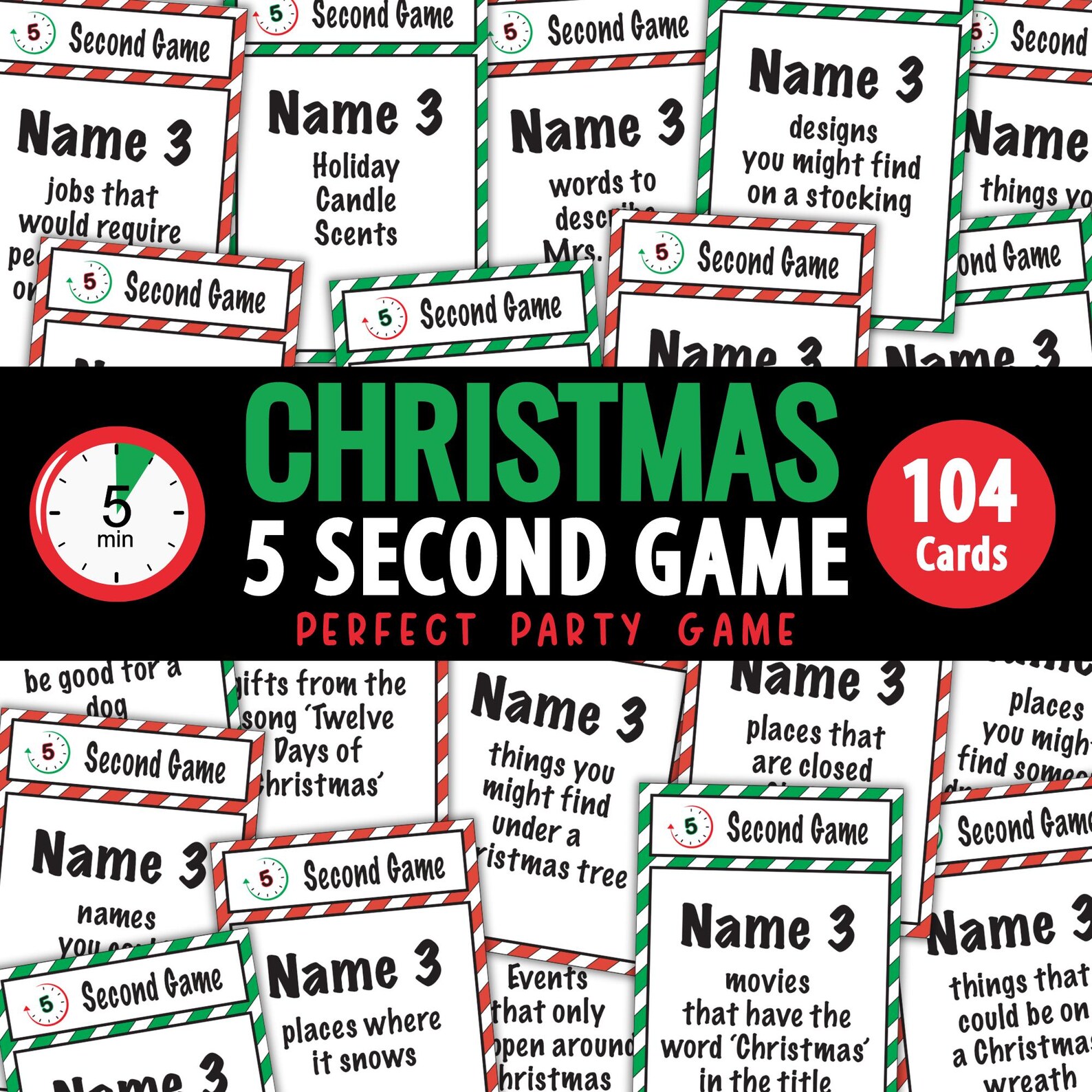 Christmas 5 Second Game | Office Party Christmas Game | Family ...