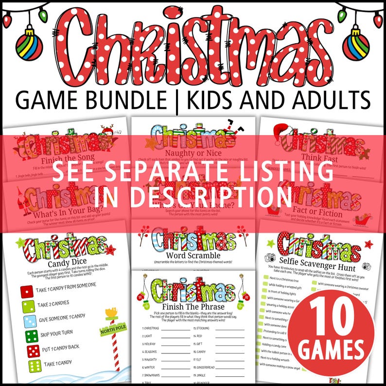 Naughty or Nice Christmas Game Printable | Editable Holiday Party Game ...